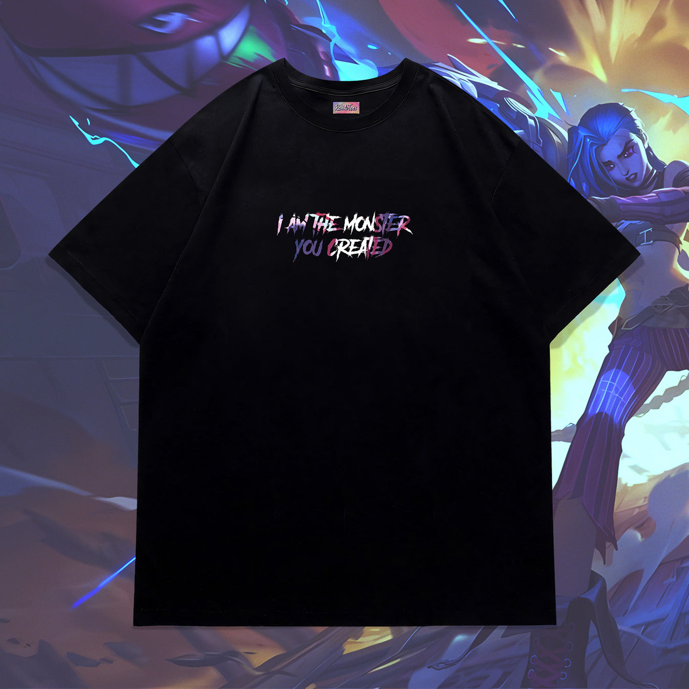 Jinx The monster you created Oversized Tee – Reali-Tees